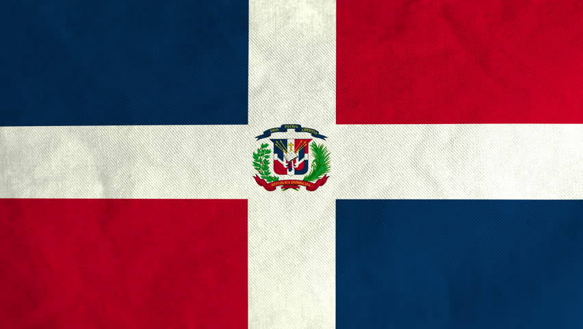 Flag Of Dominican Republic, Slow Motion Waving. Rendered Using Official ...