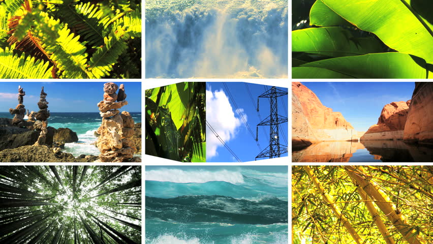 Montage View Of Earths Natural Climate In Different Global Environments ...