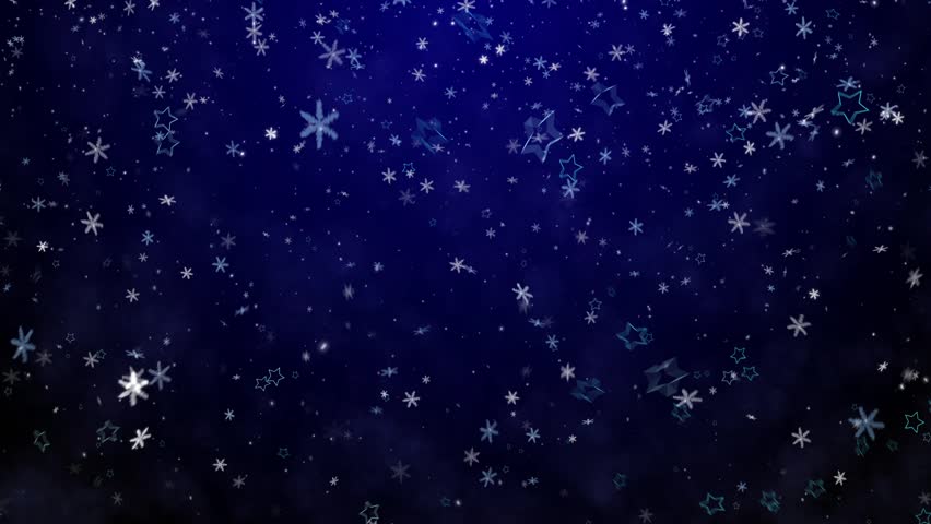 Snowfall On Darkly Dark Blue Background. Snowflakes. Stock Footage ...