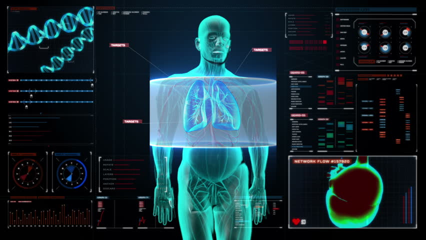 Man Scan Screen - Hi-tech 08 (HD) - 3D Animation. Medical, Scientific ...