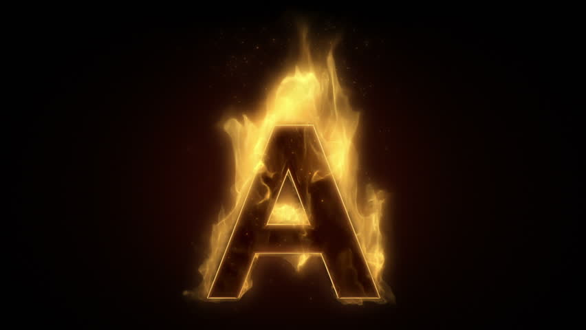 Fiery Letter B Burning In Loop With Particles Stock Footage Video ...