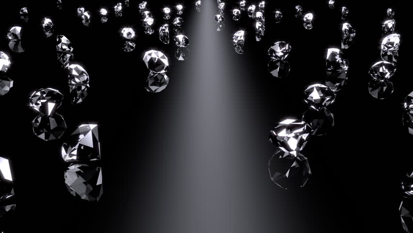 Diamonds Spilling Out Of The Bag On A Black Table Stock Footage Video ...