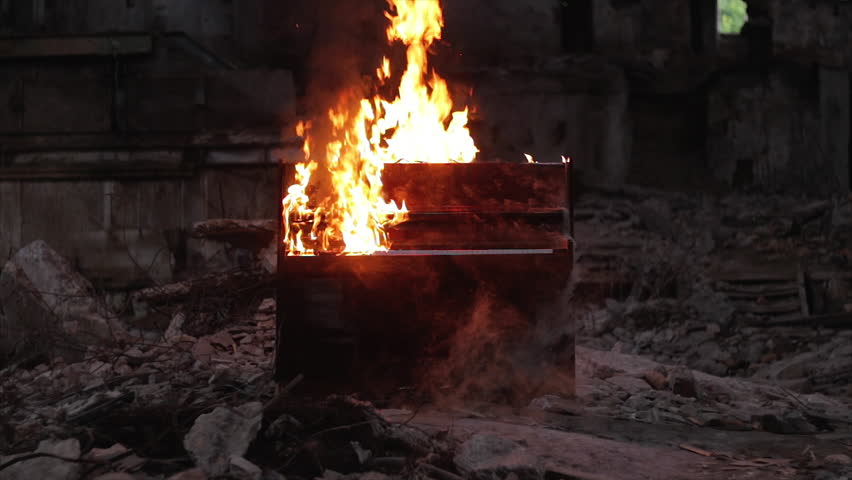 Wide Angle Of Fireplace Burning Stock Footage Video 318184 - Shutterstock