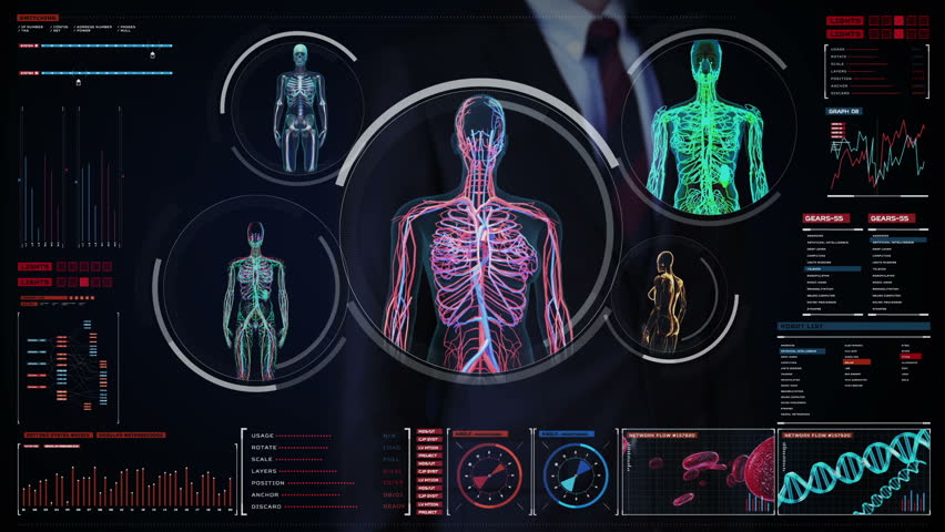 Man Scan Screen - Hi-tech 08 (HD) - 3D Animation. Medical, Scientific ...