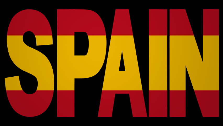 Spain Text With Fluttering Spanish Flag Animation Stock Footage Video ...