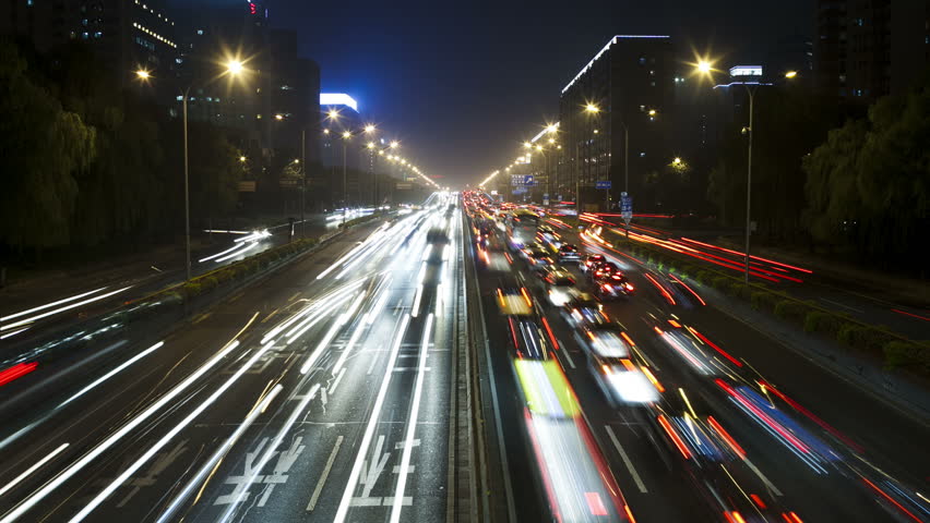 Long Exposure Time-lapse In Traffic At Highway Stock Footage Video ...