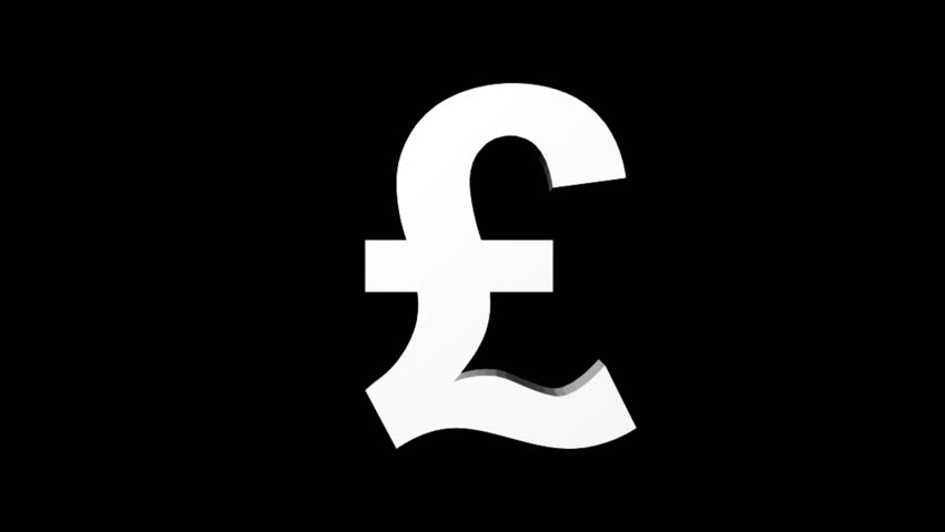 A Chrome-plated Sterling Pound Symbol Rotating Along Its Main Axis On A ...