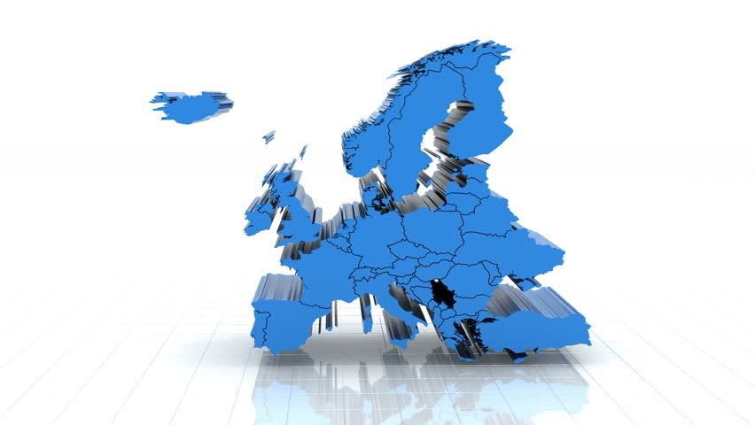 3d Animation Of Europe Map Formed By Individual Countries Stock Footage ...