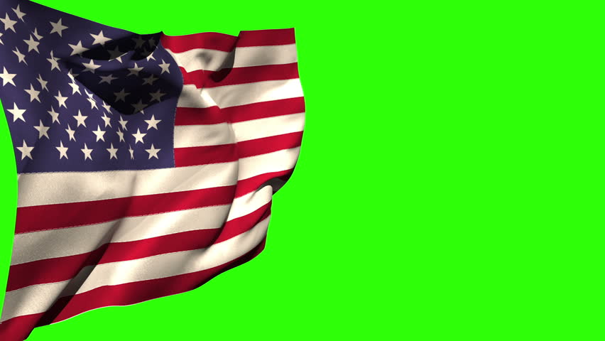 Waving American Flag With Green Screen Background Stock Footage Video ...