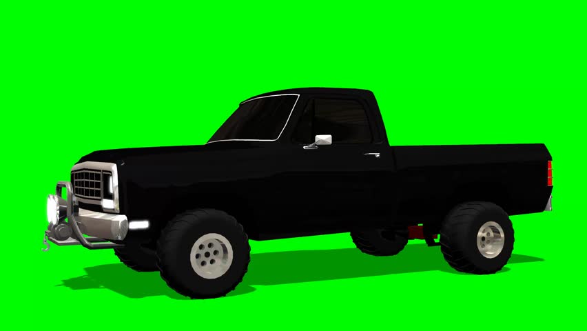 PickUp Truck Car Driving Animation - Green Screen Stock Footage Video ...
