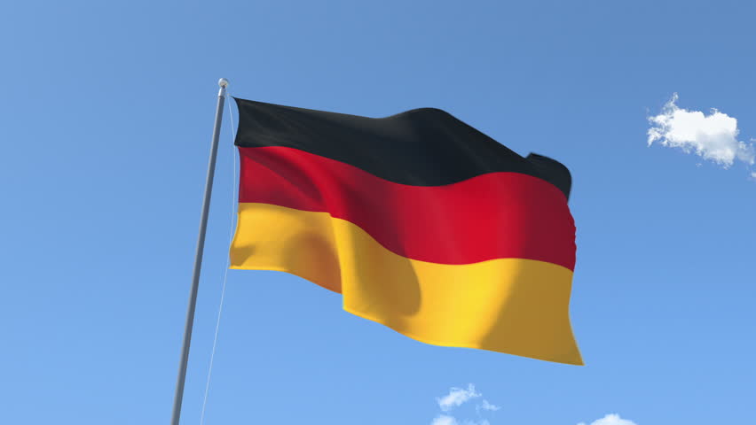 German Flag Waving Against Time-lapse Clouds Background Stock Footage ...