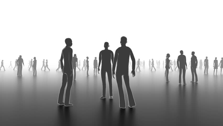 Busy People Zoom. A Seamless Loop Where The Camera Zooms Through Lots ...