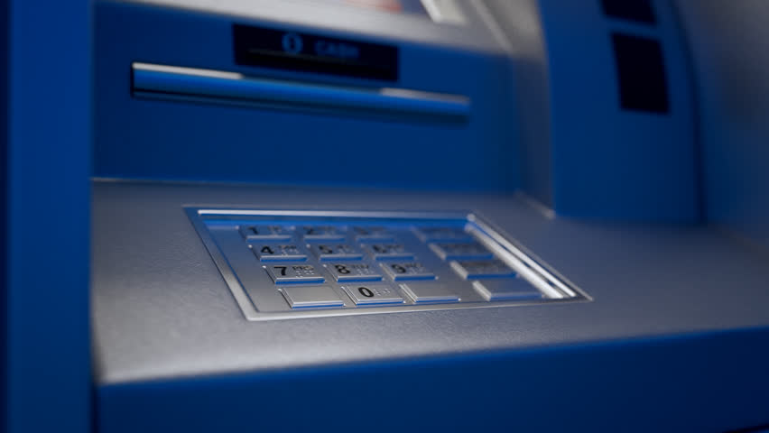 02021 Atm Machine With Screen Displaying Withdrawal Amount Stock ...