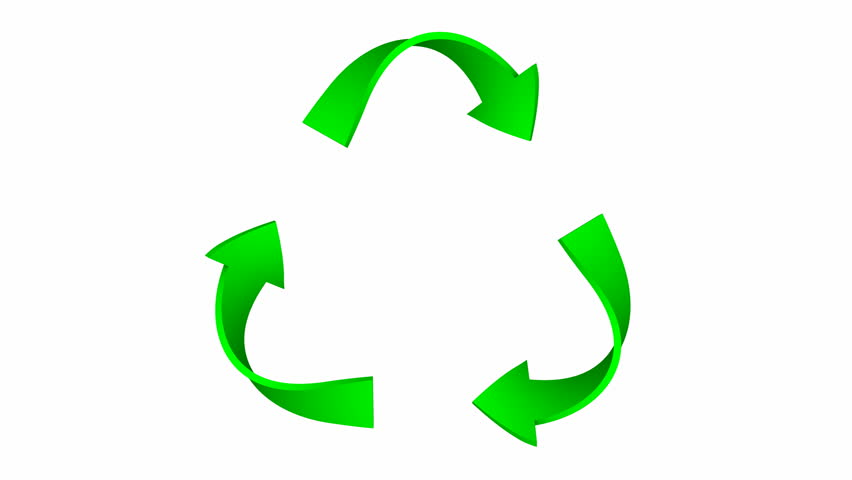 Green Spinning Recycle Recycling Symbol Logo Animation Stock Footage ...