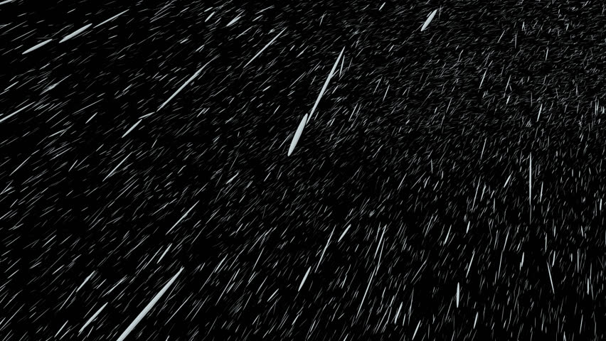 Animated Heavy Rain Storm On Transparent Background. Wind Gust From Top ...